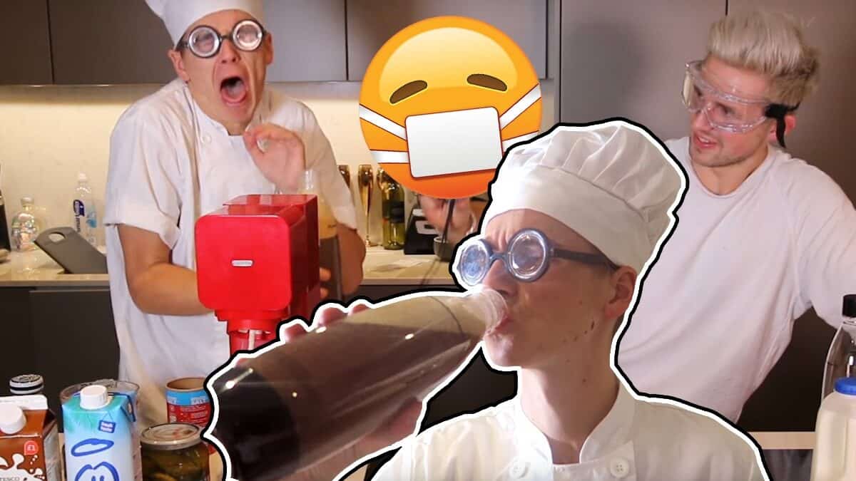 Joe Sugg and Marcus Butler are almost sick after drinking fizzy gravy ...