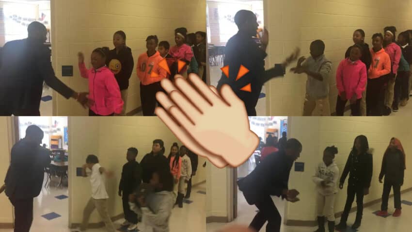 Watch cool teacher Barry White Jr. greet every student with a different ...